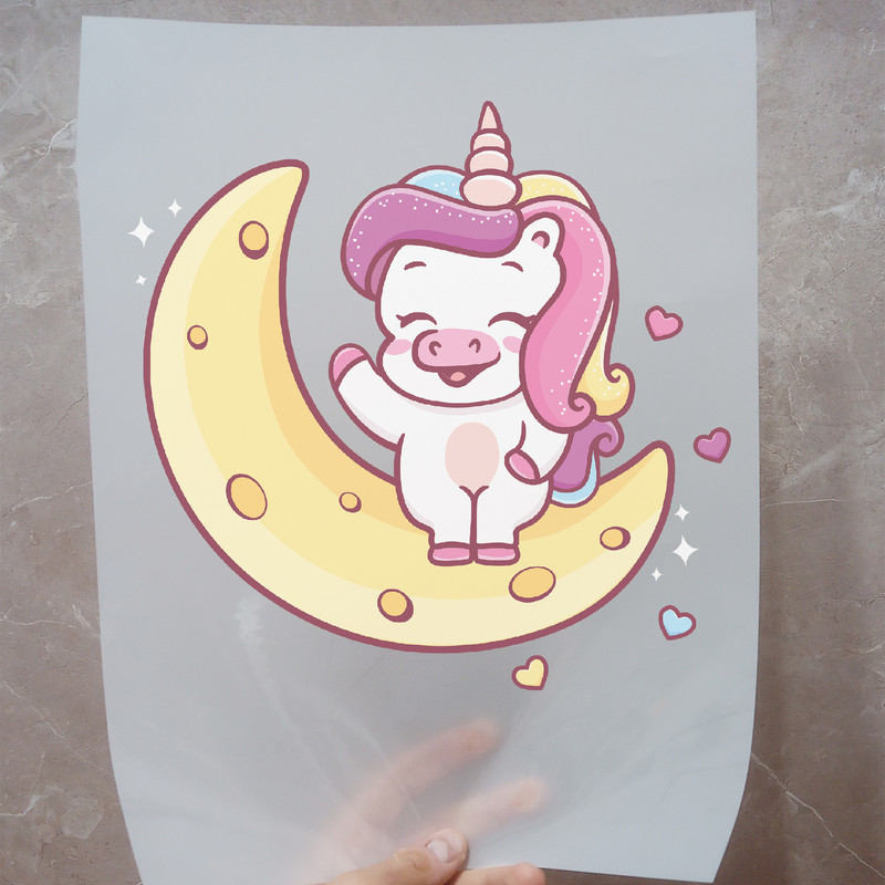 قیمت و خرید استیکر پارچه و لباس مدل dtf طرح یونیکورن کد H20.1013 مجموعه 3 عددی