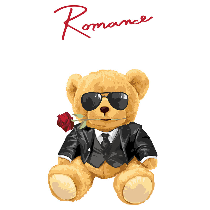 قیمت و خرید استیکر پارچه و لباس مدل dtf طرح تدی کد H15.205 مجموعه 4 عددی