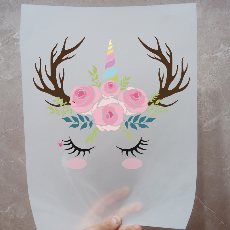 قیمت و خرید استیکر پارچه و لباس مدل dtf طرح یونیکورن کد H15.93 مجموعه 4 عددی