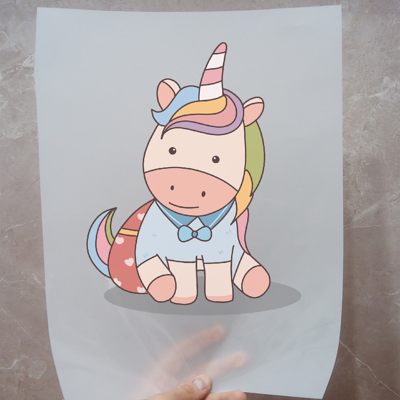 قیمت و خرید استیکر پارچه و لباس مدل dtf طرح یونیکورن کد H20.963 مجموعه 3 عددی