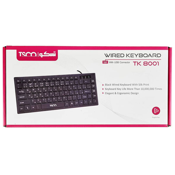 قیمت و خرید کیبورد تسکو مدل TK 8001 با حروف فارسی