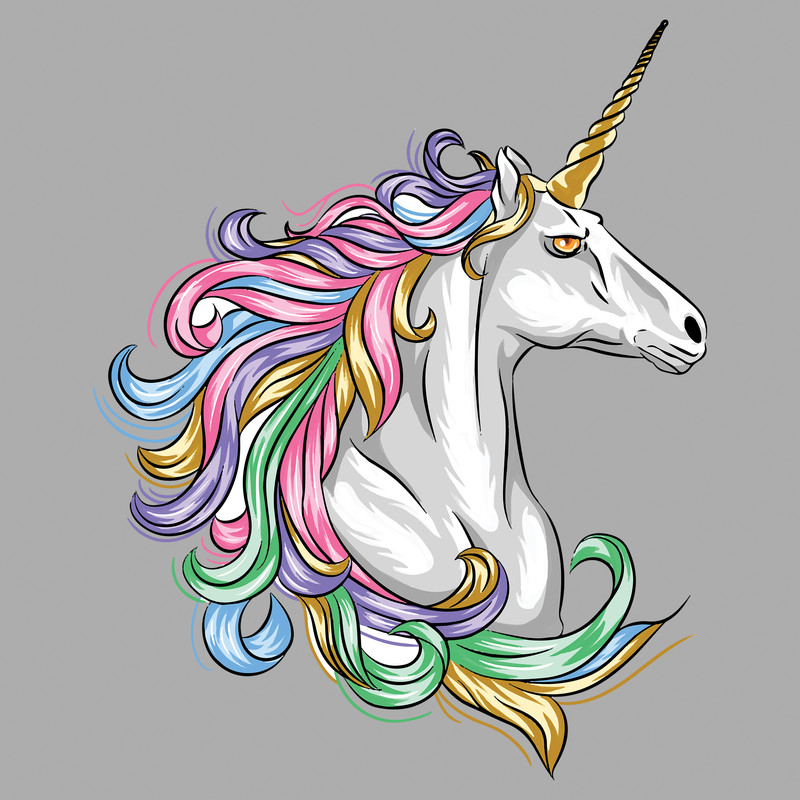 قیمت و خرید استیکر پارچه و لباس مدل dtf طرح یونیکورن کد H20.288 مجموعه 6 عددی