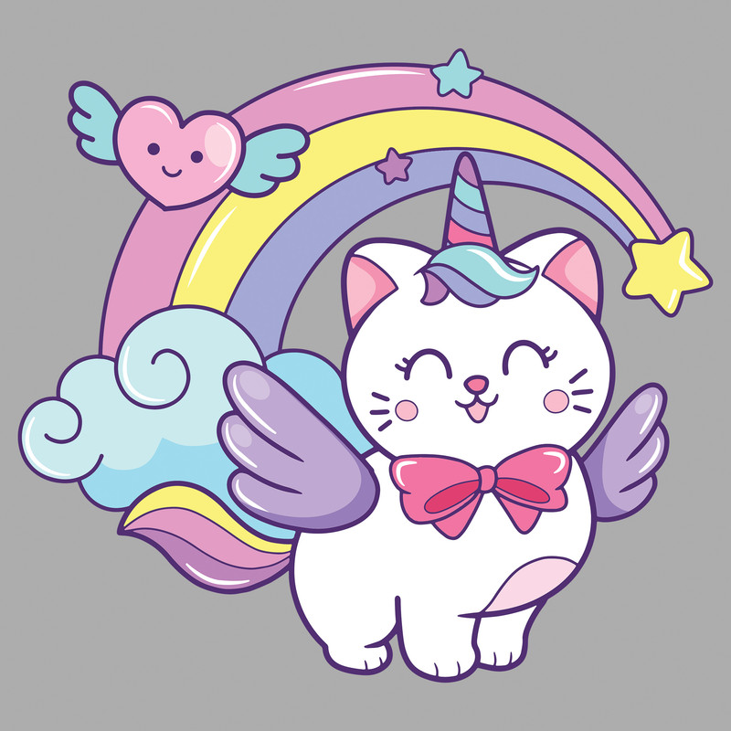 قیمت و خرید استیکر پارچه و لباس مدل dtf طرح یونیکورن کد H15.331 مجموعه 4 عددی