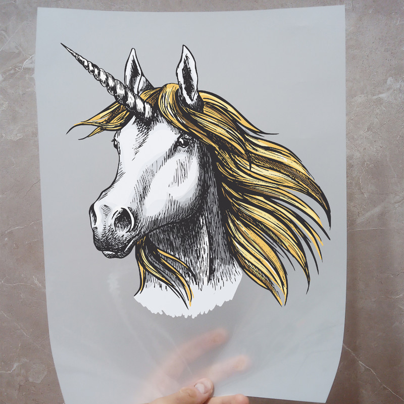 قیمت و خرید استیکر پارچه و لباس مدل dtf طرح یونیکورن کد H20.193 مجموعه 3 عددی