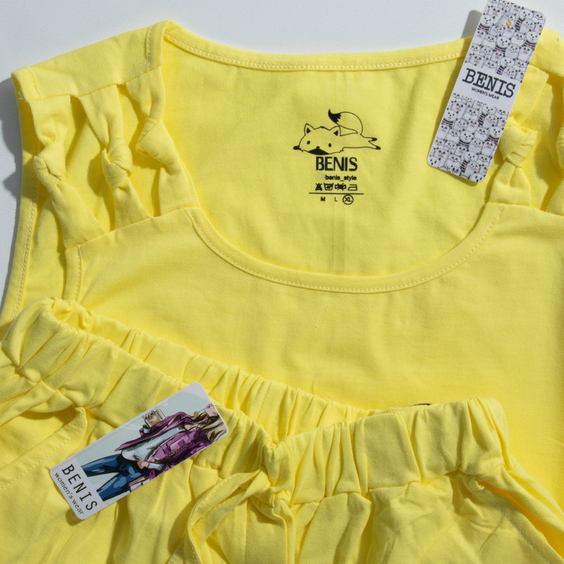 قیمت و خرید ست تاپ و شلوارک زنانه بنیس مدل روناک رنگ زرد