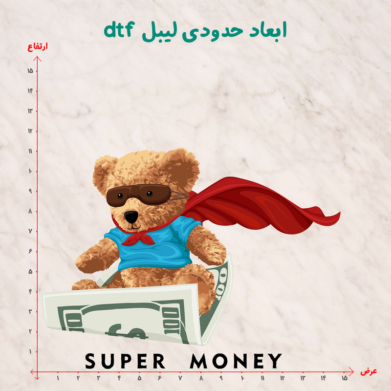 قیمت و خرید استیکر پارچه و لباس مدل dtf طرح تدی کد H15.21 مجموعه 4 عددی