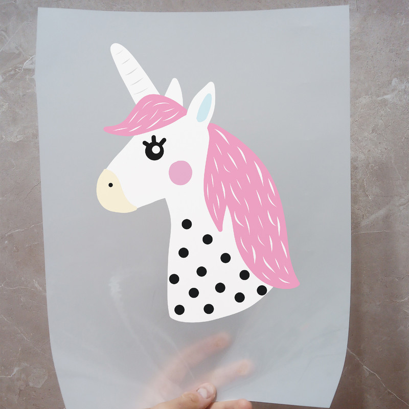 قیمت و خرید استیکر پارچه و لباس مدل dtf طرح یونیکورن کد H15.460 مجموعه 4 عددی