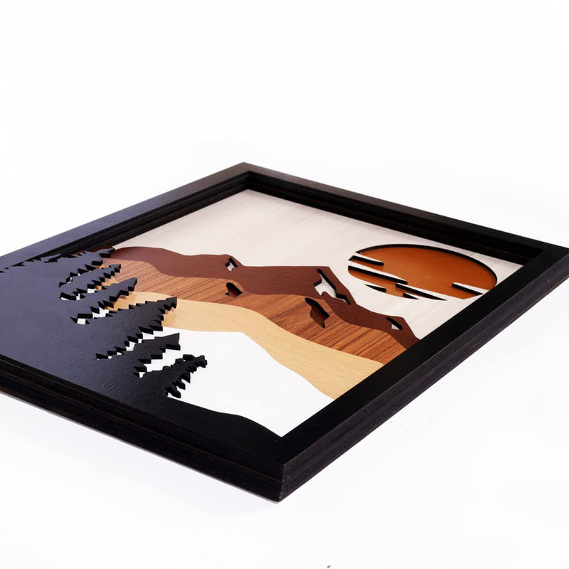 قیمت و خرید تابلو مدل چوبی چند لایه منظره کد T112