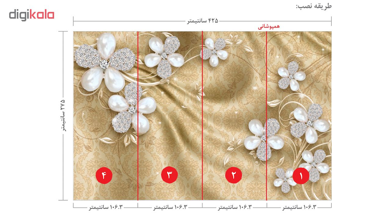 قیمت و مشخصات پوستر دیواری سه بعدی طرح گل کد 2118017 - زیراکو