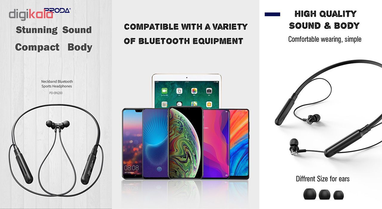 مشخصات، قیمت و خرید هدفون بی سیم پرودا مدل PD-BN200 | دیجی‌کالا
