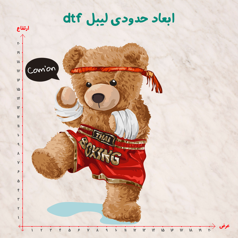 قیمت و خرید استیکر پارچه و لباس مدل dtf طرح تدی کد H20.125 مجموعه 3 عددی