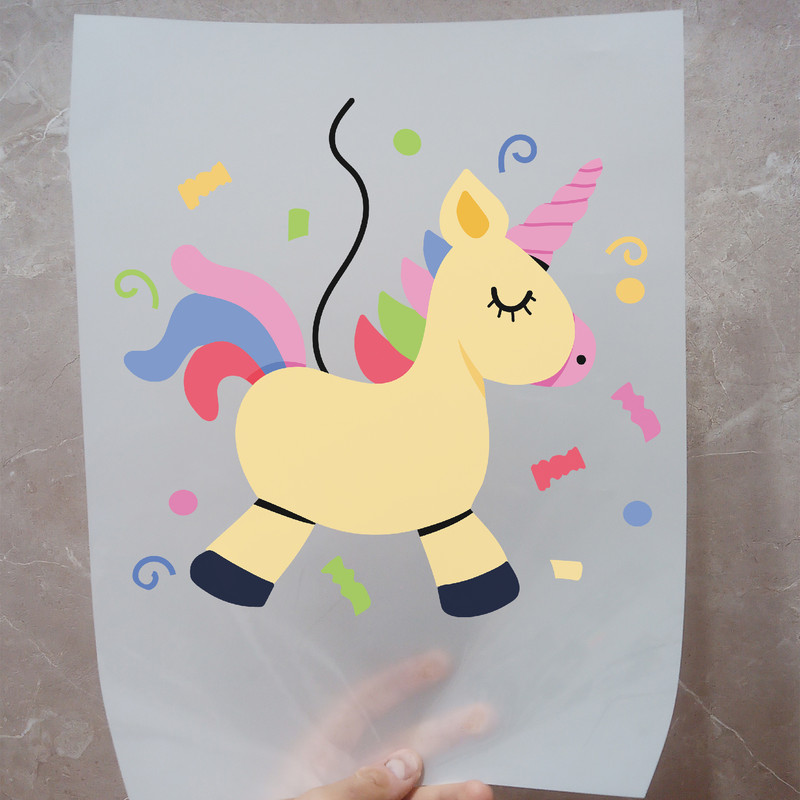 قیمت و خرید استیکر پارچه و لباس مدل dtf طرح یونیکورن کد H20.199 مجموعه 3 عددی