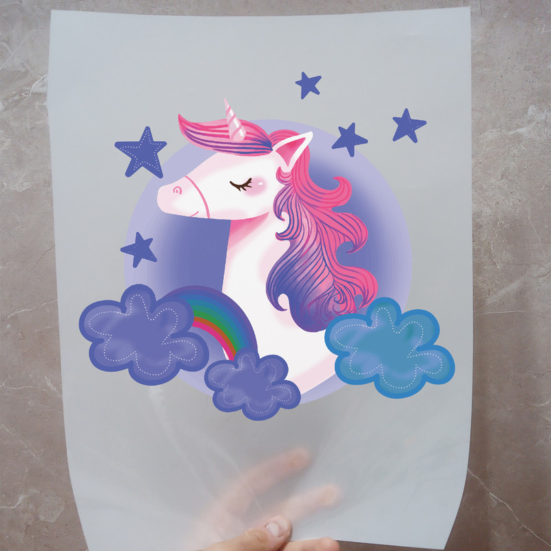 قیمت و خرید استیکر پارچه و لباس مدل dtf طرح یونیکورن کد H20.279 مجموعه 3 عددی