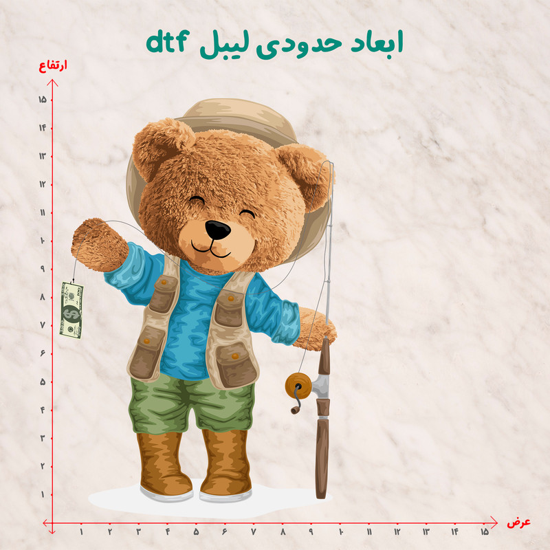 قیمت و خرید استیکر پارچه و لباس مدل dtf طرح تدی کد H15.13 مجموعه 4 عددی