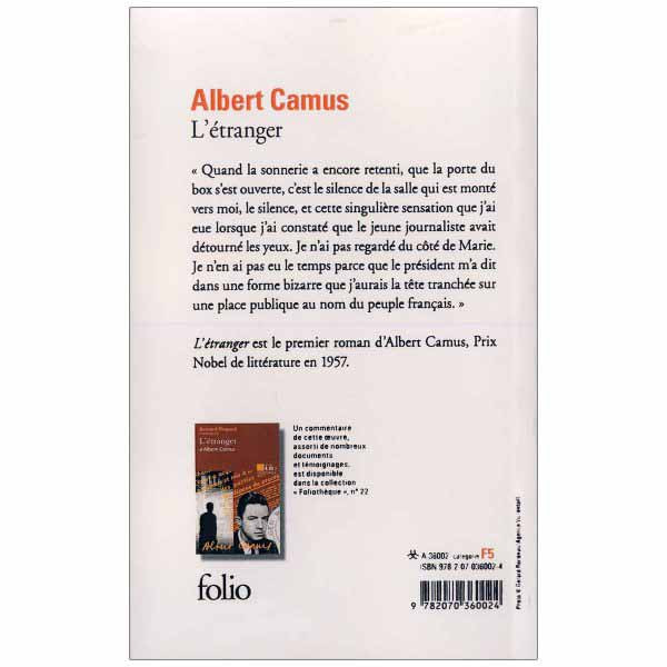 قیمت و خرید کتاب letranger اثر Albert Camus انتشارات folio