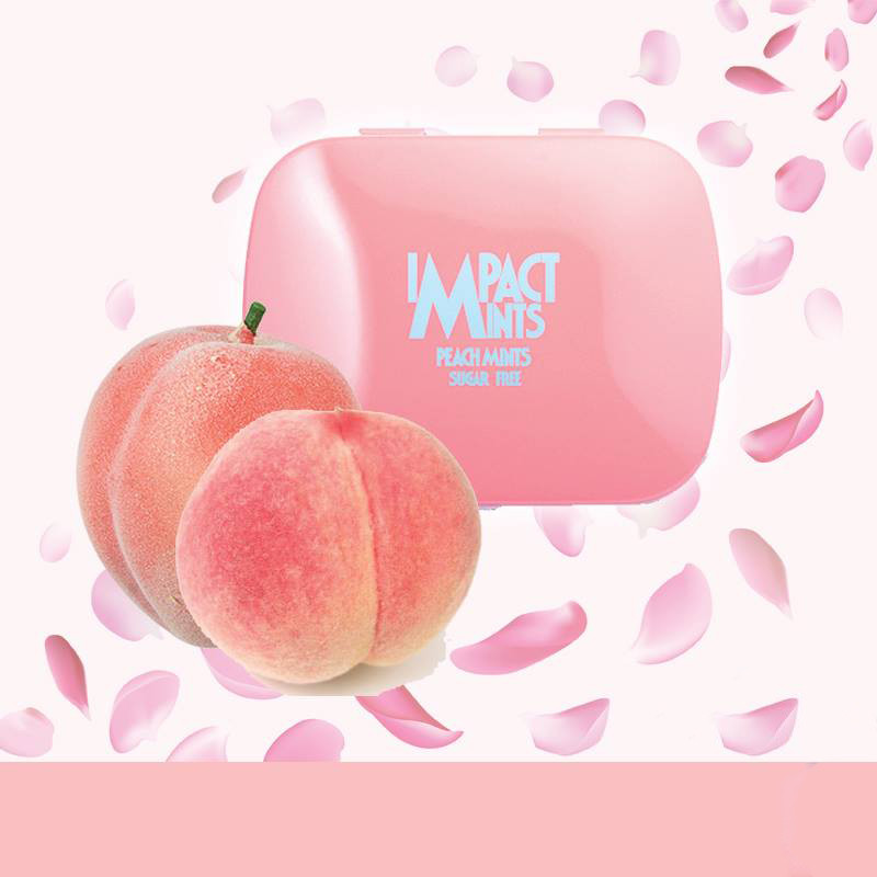 قیمت و خرید قرص خوشبوکننده دهان ایمپکت مینتز مدل Peach Mints وزن 14 گرم