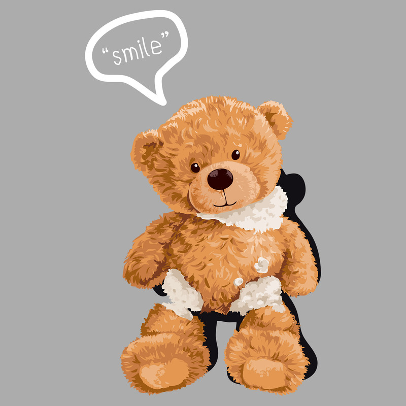 قیمت و خرید استیکر پارچه و لباس مدل dtf طرح تدی کد H20.127 مجموعه 6 عددی