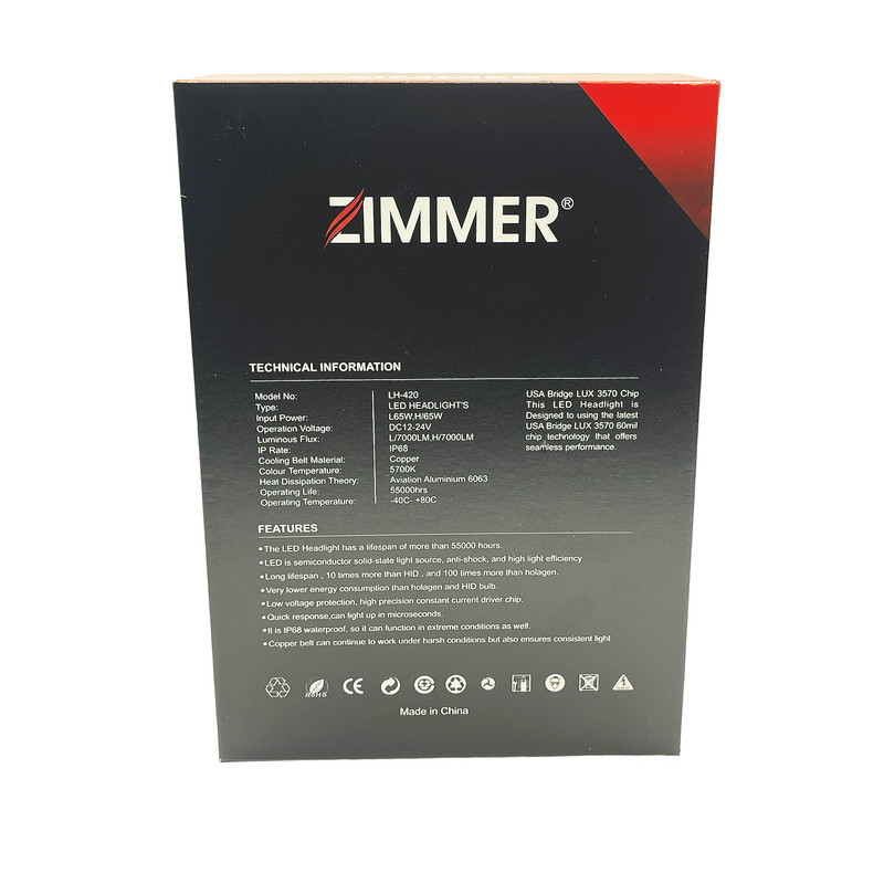 قیمت و خرید هدلایت لامپ خودرو مدل ZIMMER LH-420 پایه H7 بسته دو عددی