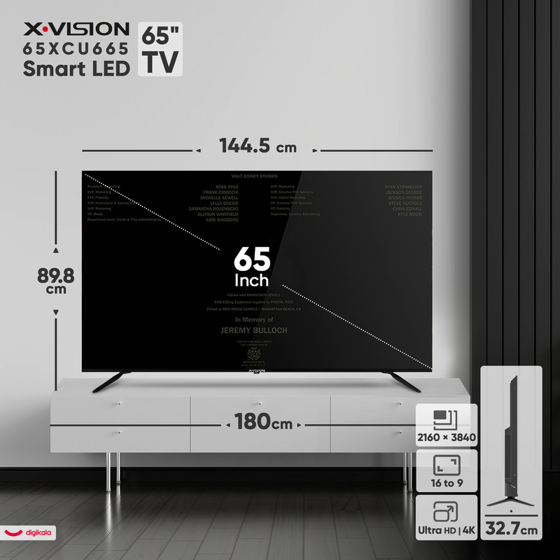 قیمت و خرید تلویزیون ال ای دی هوشمند ایکس ویژن مدل 65XCU665 سایز 65 اینچ
