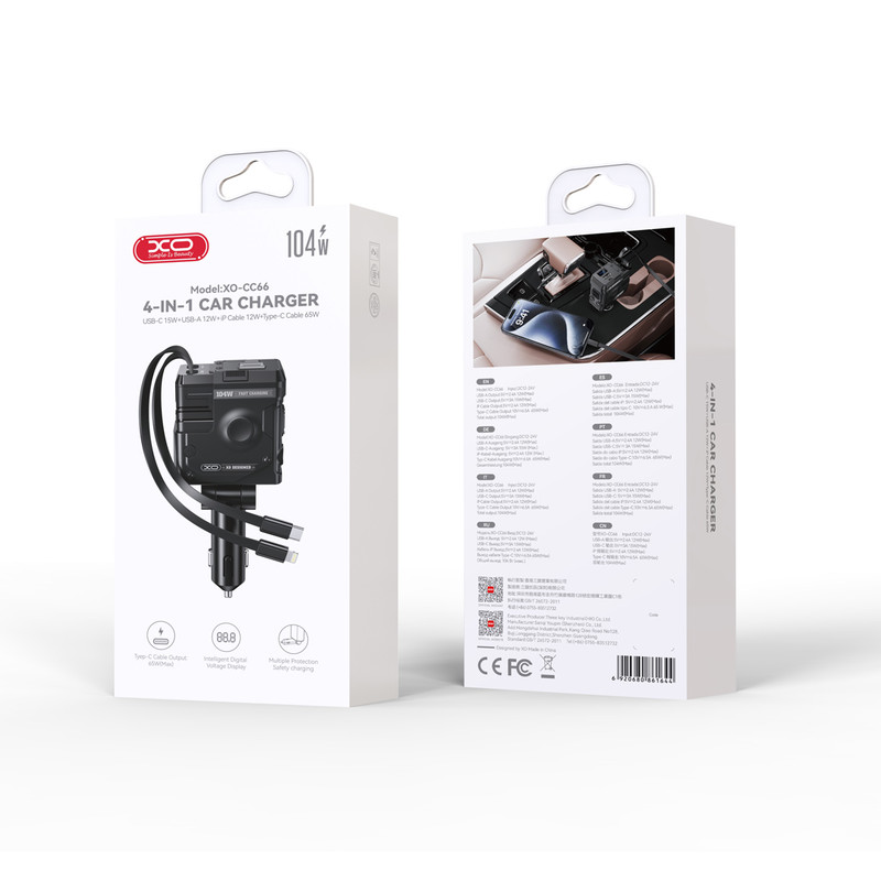 قیمت و خرید شارژر فندکی 104 وات ایکس او مدل xo-cc66