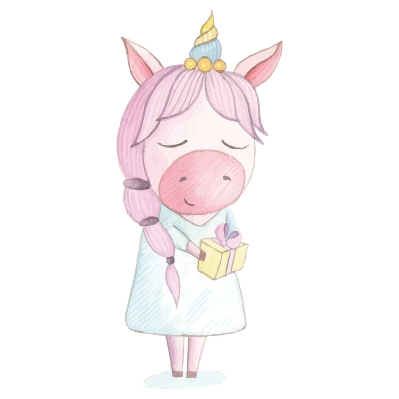 قیمت و خرید استیکر پارچه و لباس مدل dtf طرح یونیکورن کد H15.519 مجموعه 4 عددی