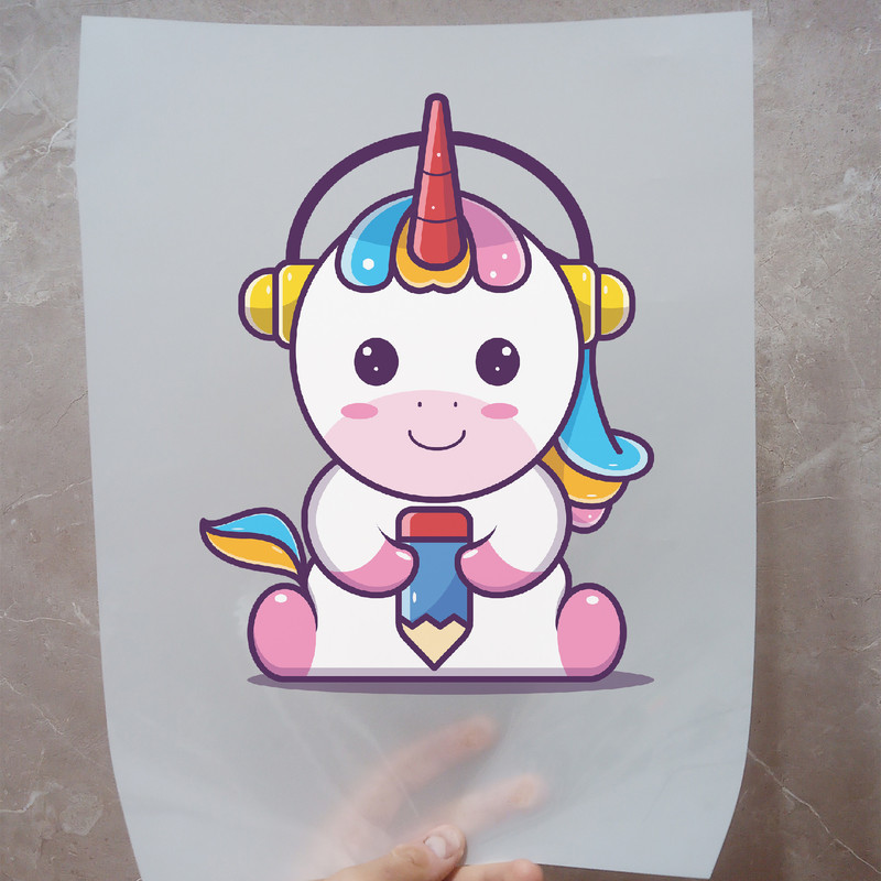 قیمت و خرید استیکر پارچه و لباس مدل dtf طرح یونیکورن کد H20.925 مجموعه 3 عددی