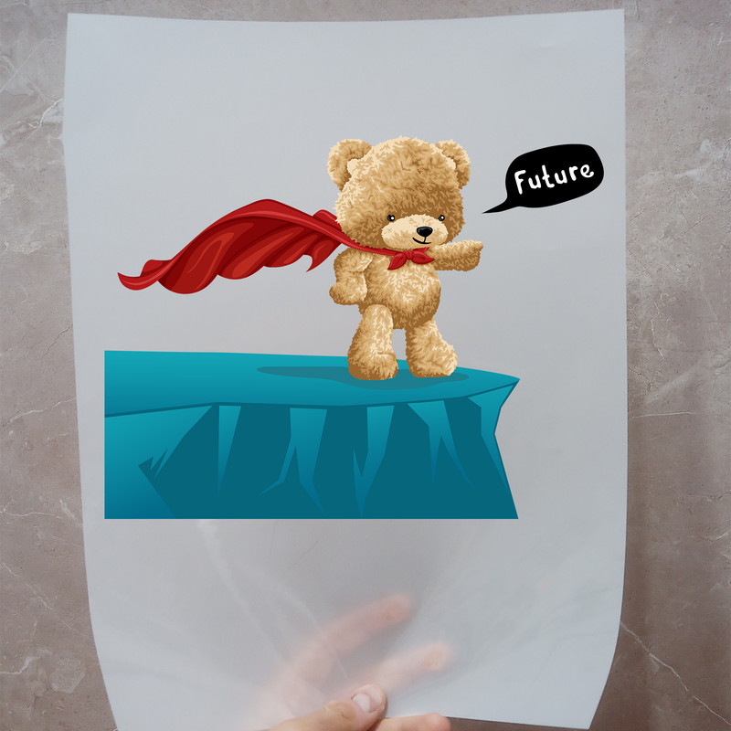 قیمت و خرید استیکر پارچه و لباس مدل dtf طرح تدی کد H15.73 مجموعه 24 عددی