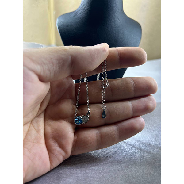 قیمت و خرید گردنبند نقره زنانه سواروسکی مدل قلب تو قلب کد 548754