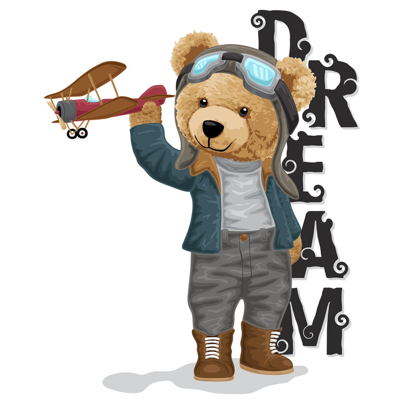 قیمت و خرید استیکر پارچه و لباس مدل dtf طرح تدی کد H20.6 مجموعه 3 عددی