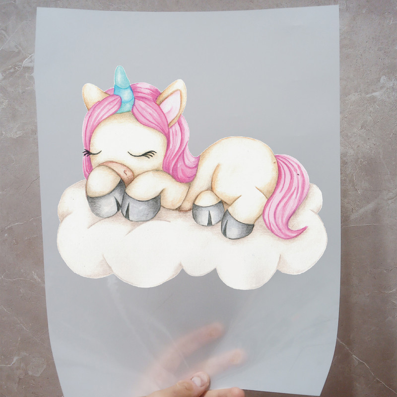 قیمت و خرید استیکر پارچه و لباس مدل dtf طرح یونیکورن کد H20.540 مجموعه 3 عددی