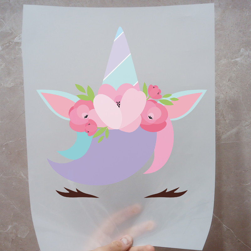 قیمت و خرید استیکر پارچه و لباس مدل dtf طرح یونیکورن کد H15.26 مجموعه 4 عددی