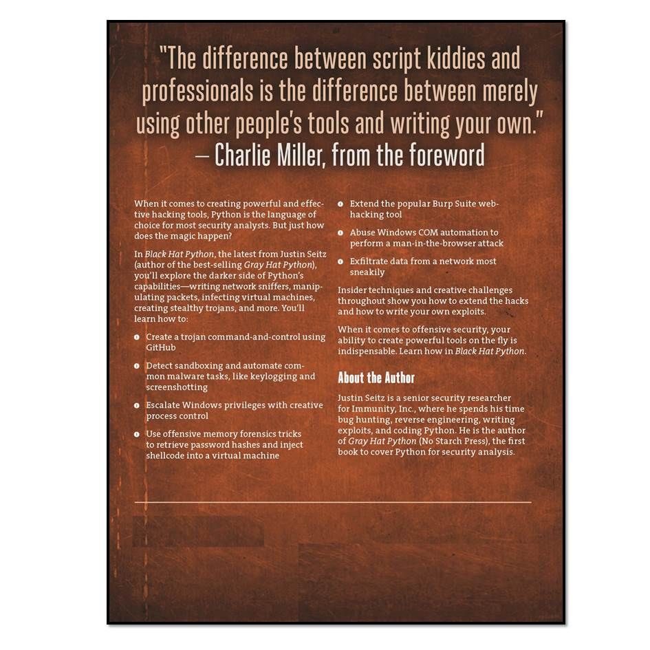قیمت و خرید کتاب Black Hat Python اثر Justin Seitz انتشارات William Pollock