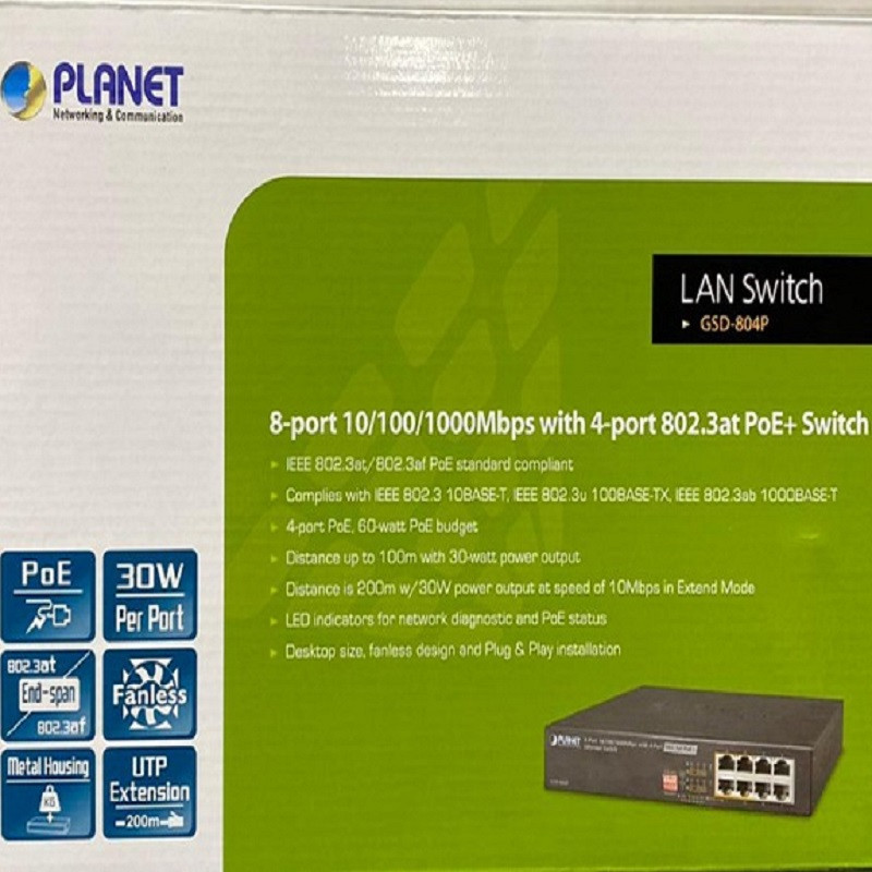 قیمت و خرید سوئیچ 8 پورت پلنت مدل GSD-804P