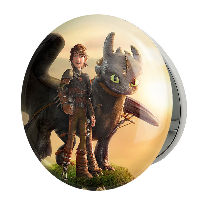 قیمت و خرید آینه جیبی خندالو طرح اژدها سواران Dreamworks Dragons مدل