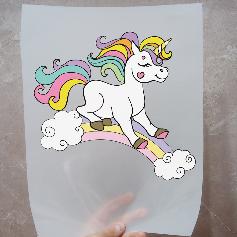 قیمت و خرید استیکر پارچه و لباس مدل dtf طرح یونیکورن کد H20.682 مجموعه 3 عددی