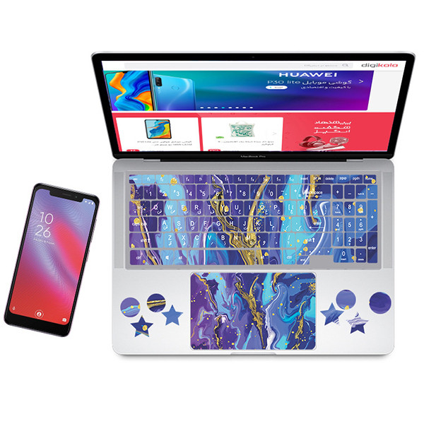 قیمت و خرید استیکر لپ تاپ راتیانا مدل Watercolor Marble مناسب برای لپ