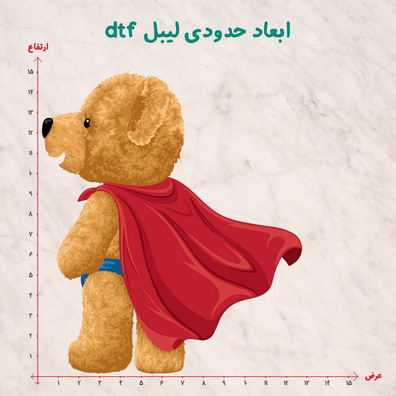 قیمت و خرید استیکر پارچه و لباس مدل dtf طرح تدی کد H15.82 مجموعه 24 عددی