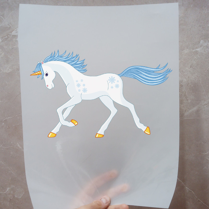 قیمت و خرید استیکر پارچه و لباس مدل dtf طرح یونیکورن کد H20.650 مجموعه 3 عددی