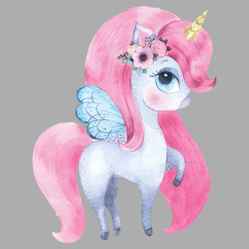 قیمت و خرید استیکر پارچه و لباس مدل dtf طرح یونیکورن کد H20.148 مجموعه 6 عددی