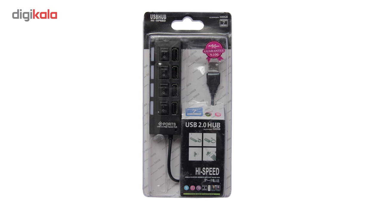 خرید آنلاین و قیمت هاب USB 2.0 چهار پورت مکس تاچ مدل 02 [1403] | وکسی