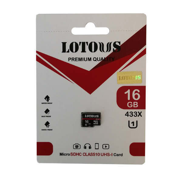 قیمت و خرید کارت حافظه‌ microSDHC لوتوس مدل 433X کلاس 10 استاندارد UHS-I U1 سرعت 80MBps ظرفیت 16 ...