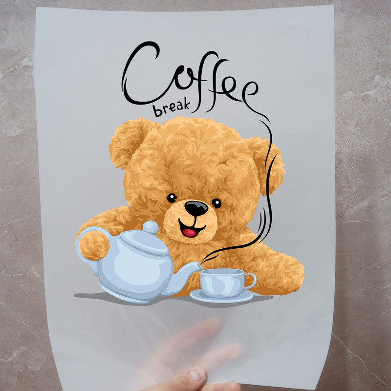 قیمت و خرید استیکر پارچه و لباس مدل dtf طرح تدی کد H15.89 مجموعه 12 عددی