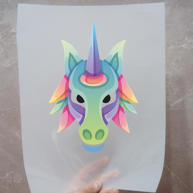 قیمت و خرید استیکر پارچه و لباس مدل dtf طرح یونیکورن کد H15.299 مجموعه 4 عددی