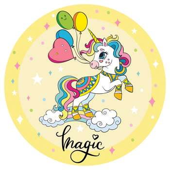 قیمت و خرید استیکر پارچه و لباس مدل dtf طرح یونیکورن کد H20.233 مجموعه 3 عددی