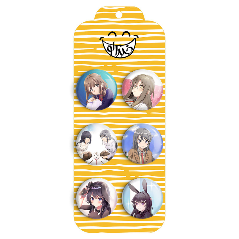 قیمت و خرید مگنت خندالو طرح انیمه بانی گرل سنپای کد 869A مجموعه 6 عددی