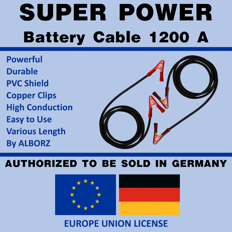 قیمت و خرید کابل اتصال باتری به باتری خودرو مدل SUPER POWER 1200A-3.5m ...