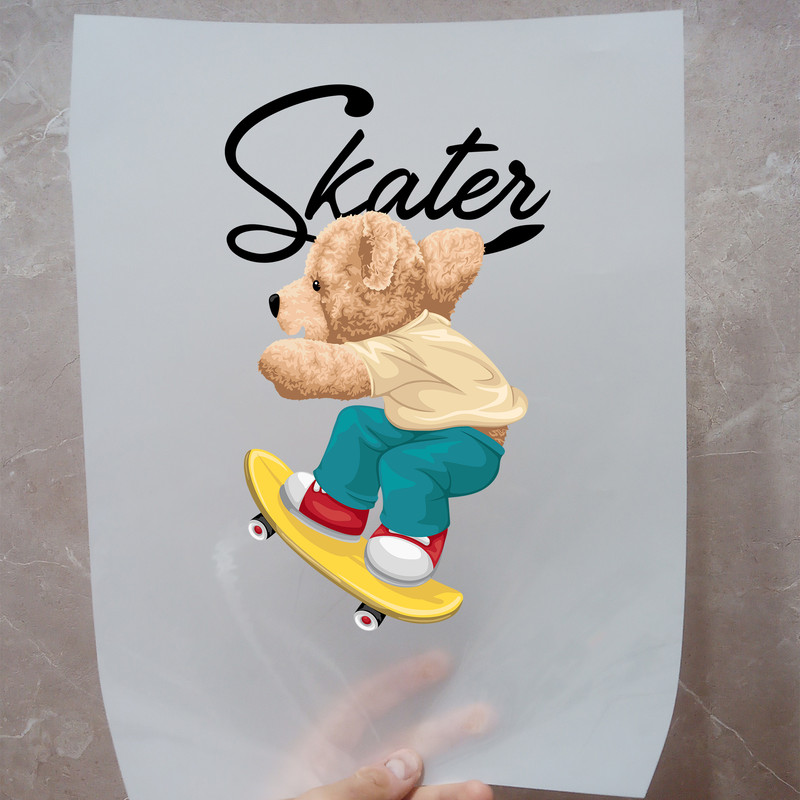 قیمت و خرید استیکر پارچه و لباس مدل dtf طرح تدی کد H15.87 مجموعه 4 عددی