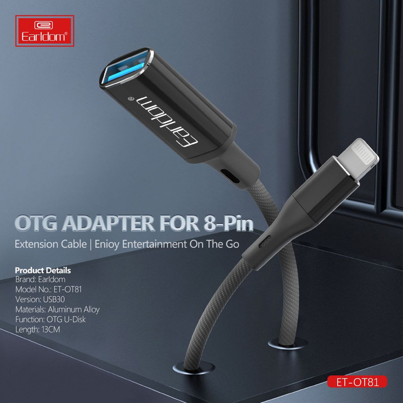 قیمت و خرید مبدل USB 3.0 به لایتنینگ ارلدام مدل ET-OT81