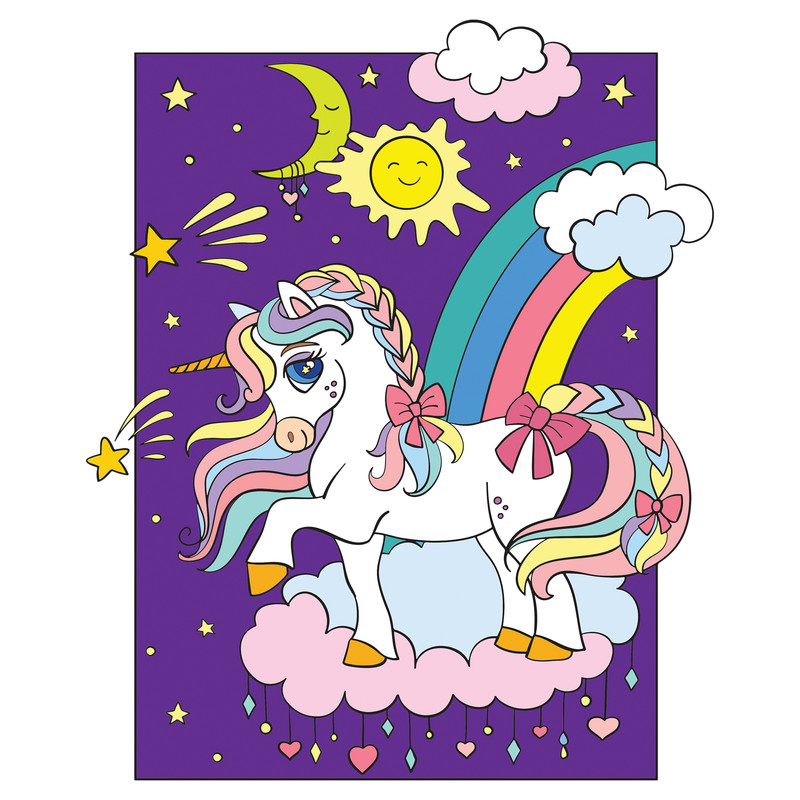 قیمت و خرید استیکر پارچه و لباس مدل dtf طرح یونیکورن کد H15.213 مجموعه 4 عددی