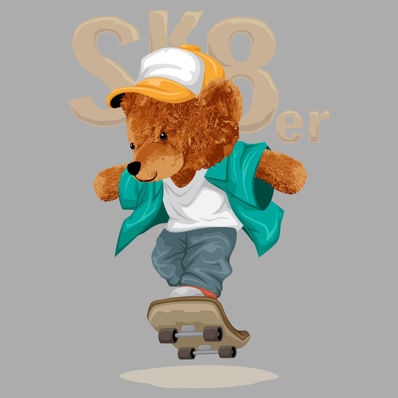 قیمت و خرید استیکر پارچه و لباس مدل dtf طرح تدی کد H30.30 مجموعه 12 عددی